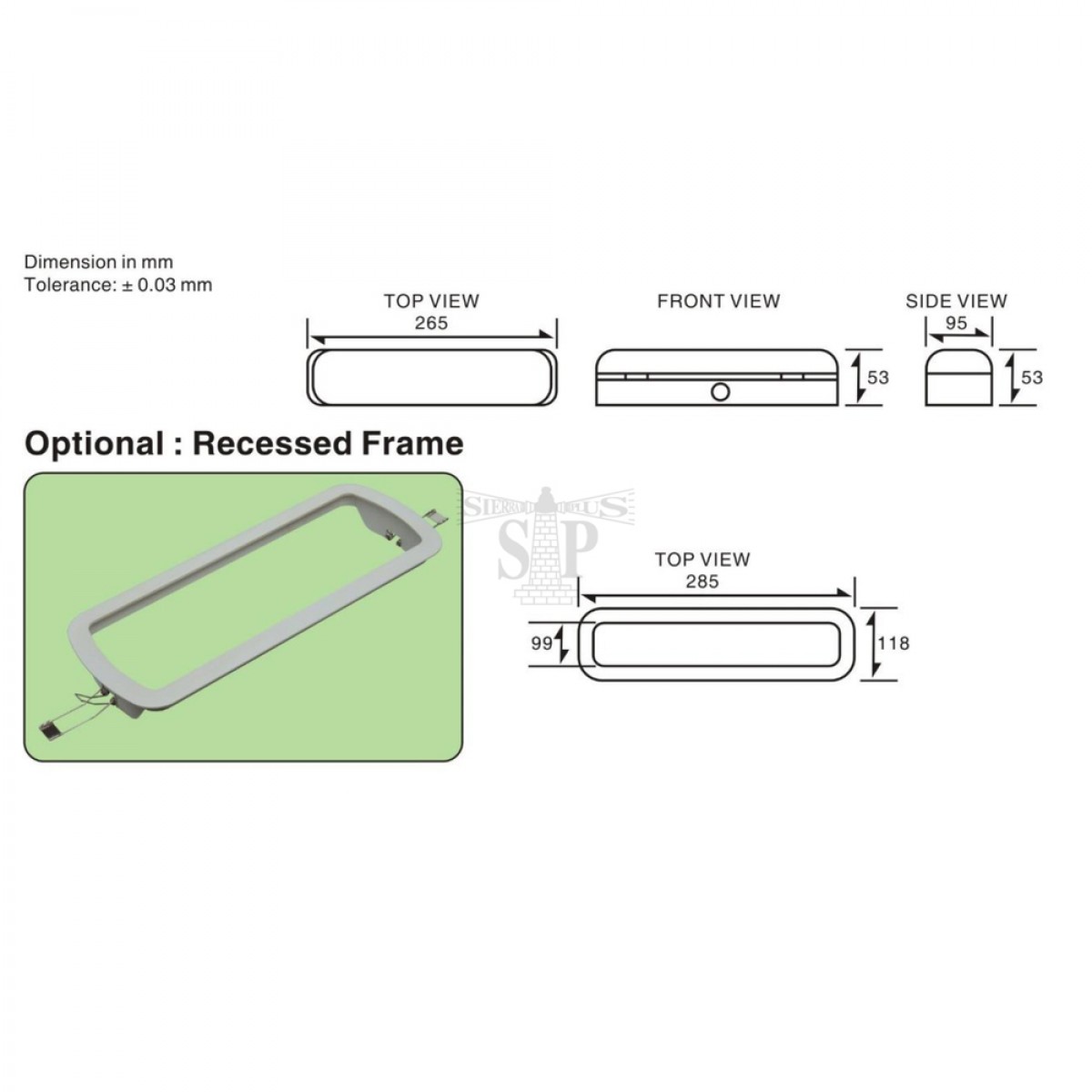 ECONLITE LE115 SMD LED Emergency Light c/w Recess Frame