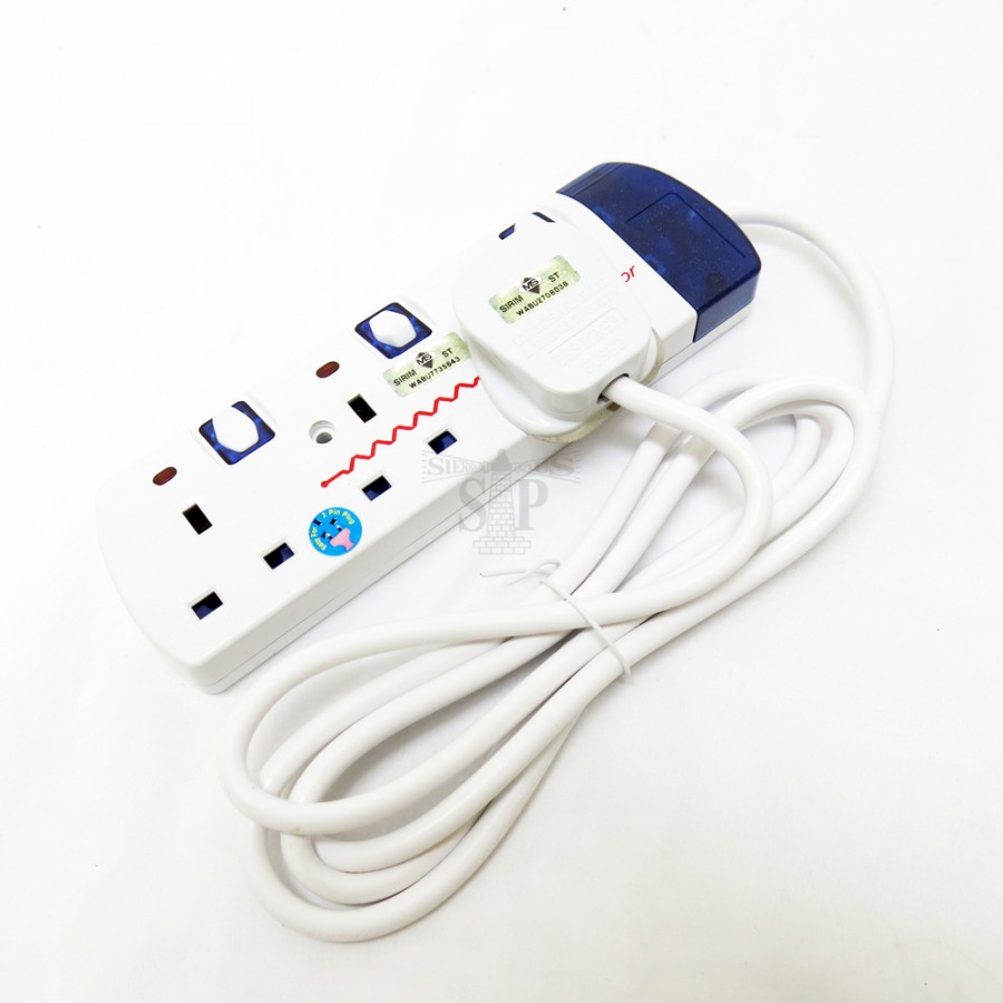 Eurosonic 13Amp 3 Gang 2 Meters Power Extension Trailing Socket [SIRIM]