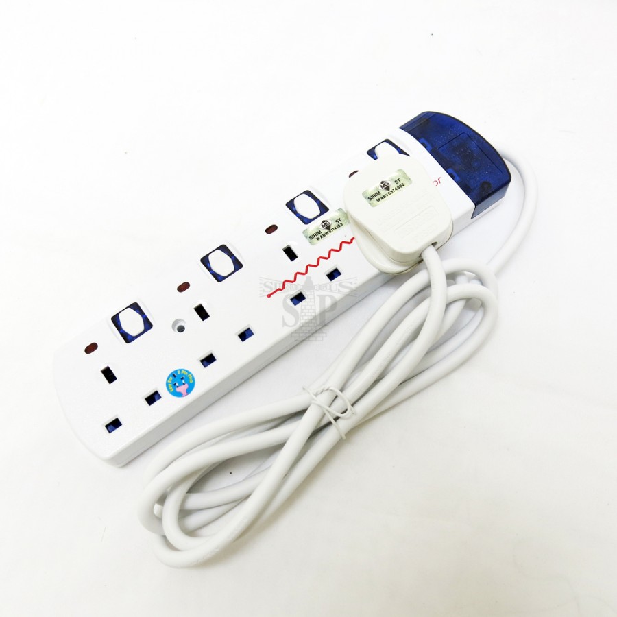 Eurosonic 13Amp 4 Gang 2 Meters Power Extension Trailing Socket [SIRIM]