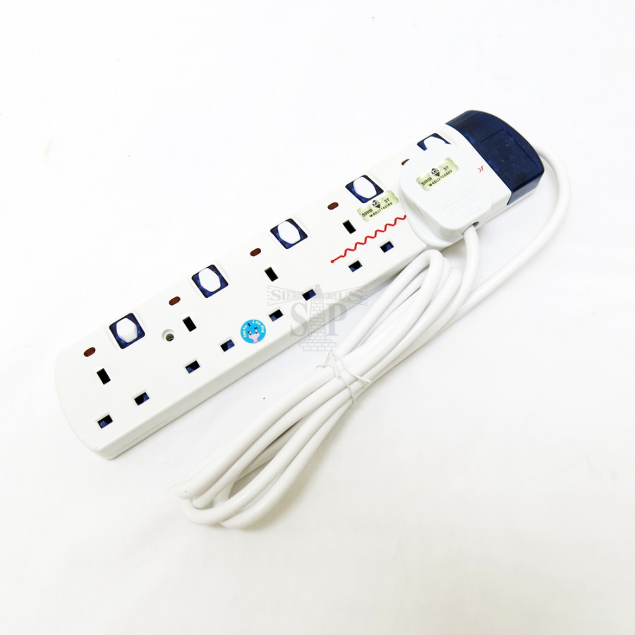Eurosonic 13Amp 5 Gang 2 Meters Power Extension Trailing Socket [SIRIM]