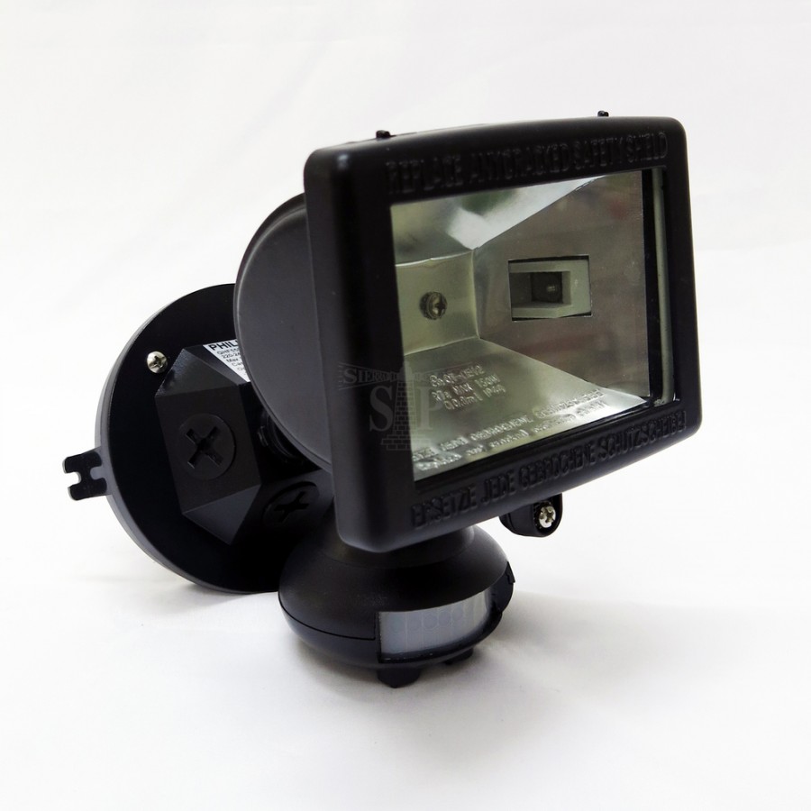 Philips QHF550 R7s 150W 78MM Halogen Flood Light (Black) c/w PIR Motion ...
