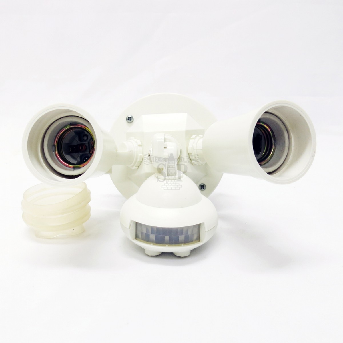 Par 38 E27 Double Head Flood Light (White) c/w PIR Motion Sensor