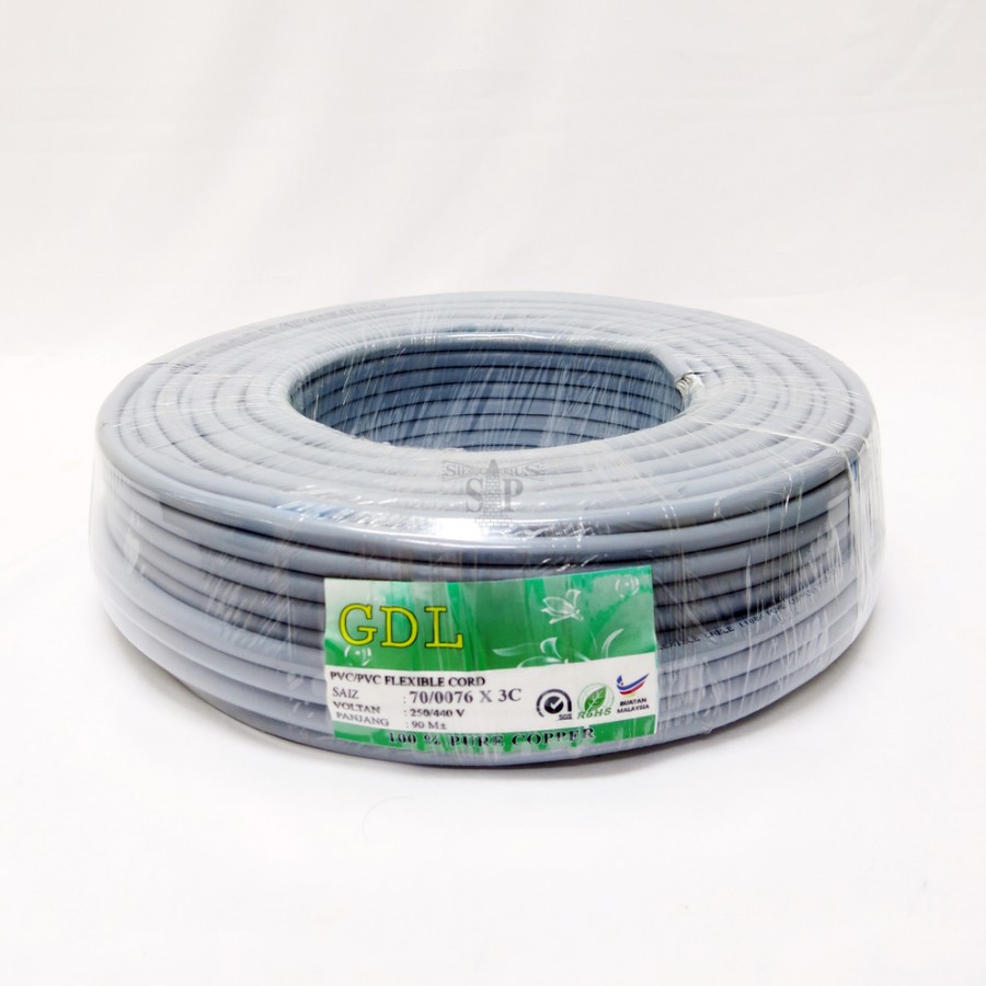 GDL Pure Copper 70/0076 x 3 Core PVC Insulated PVC Sheathed Flexible ...