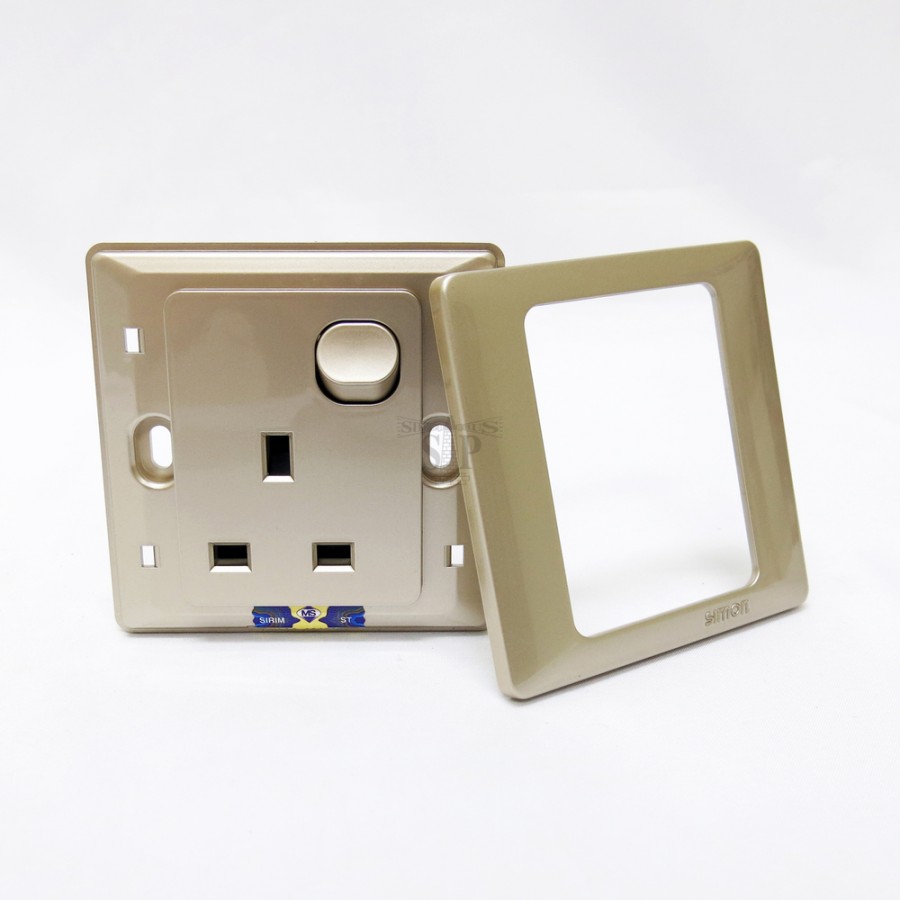 SIMON 13Amp 1 Gang Switch Socket [SIRIM] (Gold)