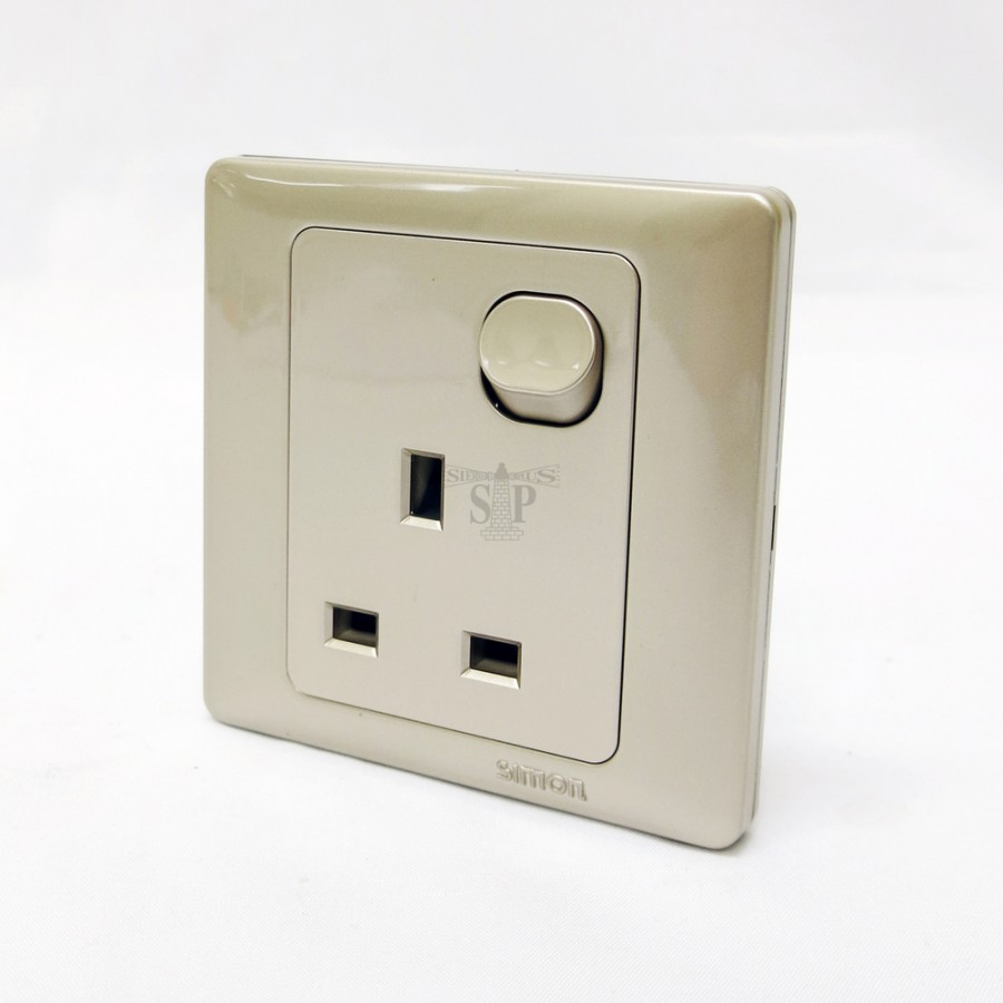 SIMON 13Amp 1 Gang Switch Socket [SIRIM] (Gold)