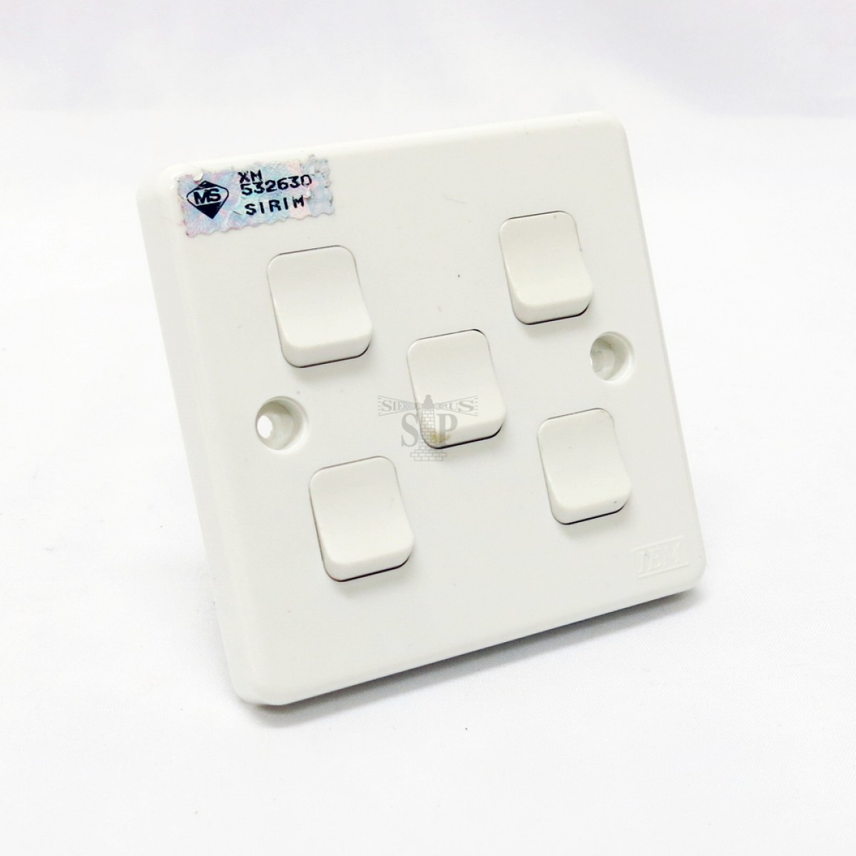 IEM 10Amp 5 Gang Switch [SIRIM] (White)
