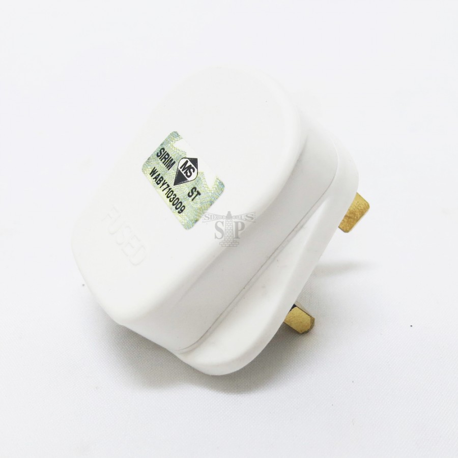 UMS PT130R 13Amp Resilient Plug Top [SIRIM] (White)