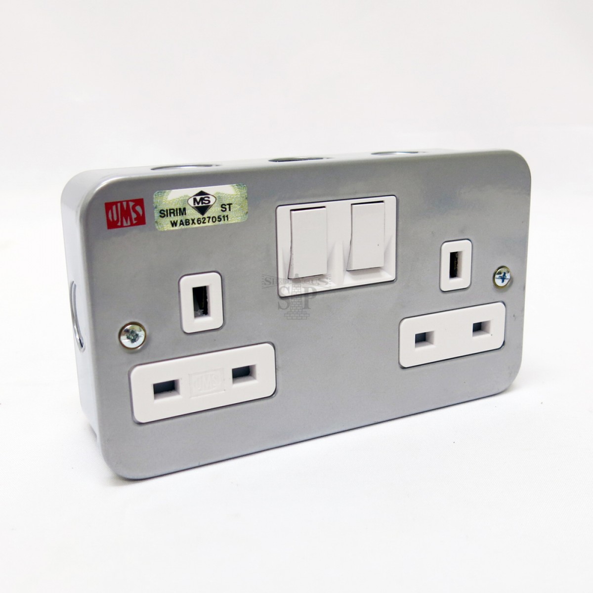 UMS 2213M 13Amp 2 Gang Metal Clad Switch Socket [Surface Type] [SIRIM ...