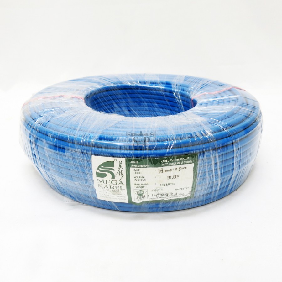Mega Kabel Pure Copper 16mm (7/1.7mm) PVC Insulated Non-Sheathed Wire ...