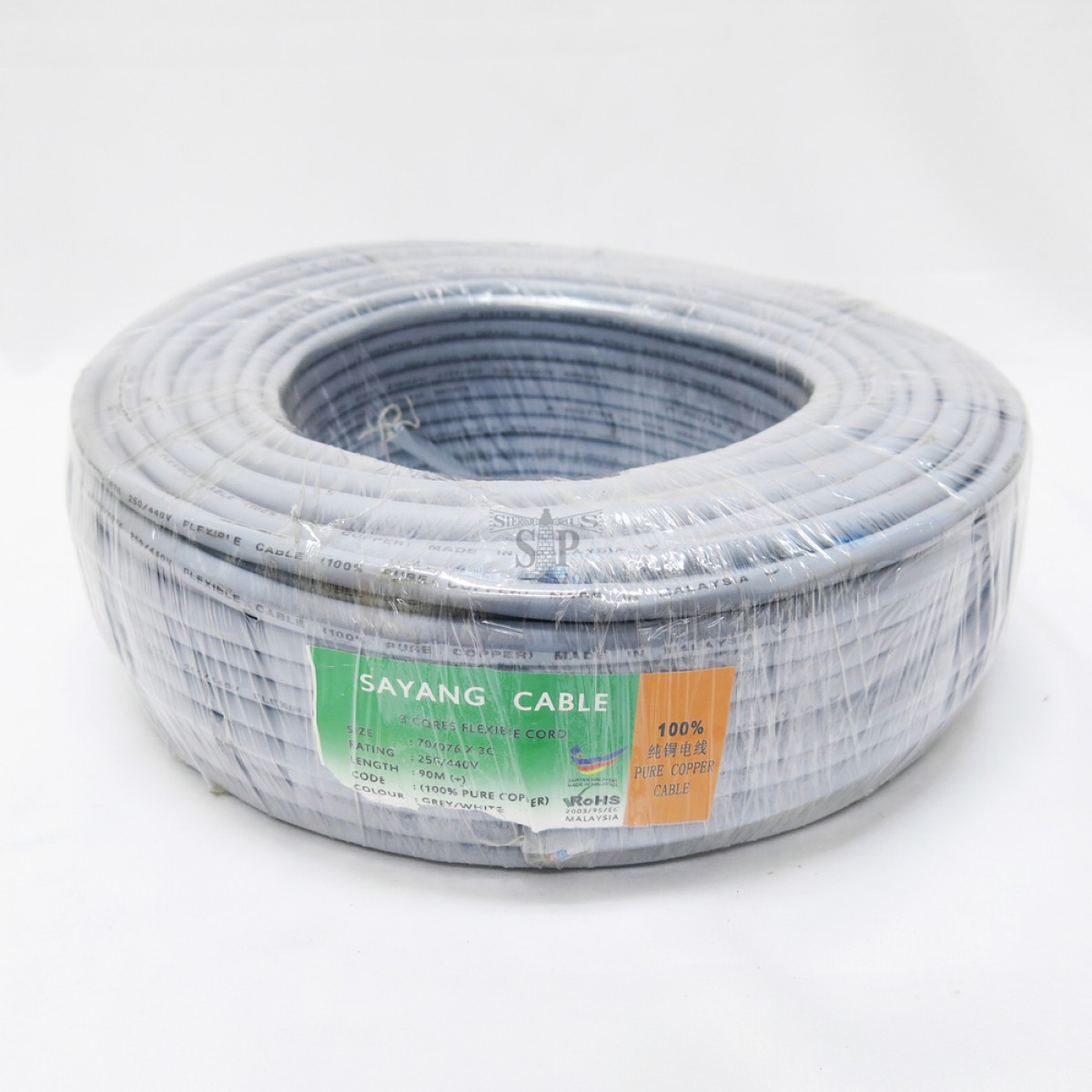 Sayang 70/0076 x 3 Core PVC Insulated PVC Sheathed Copper Flexible ...