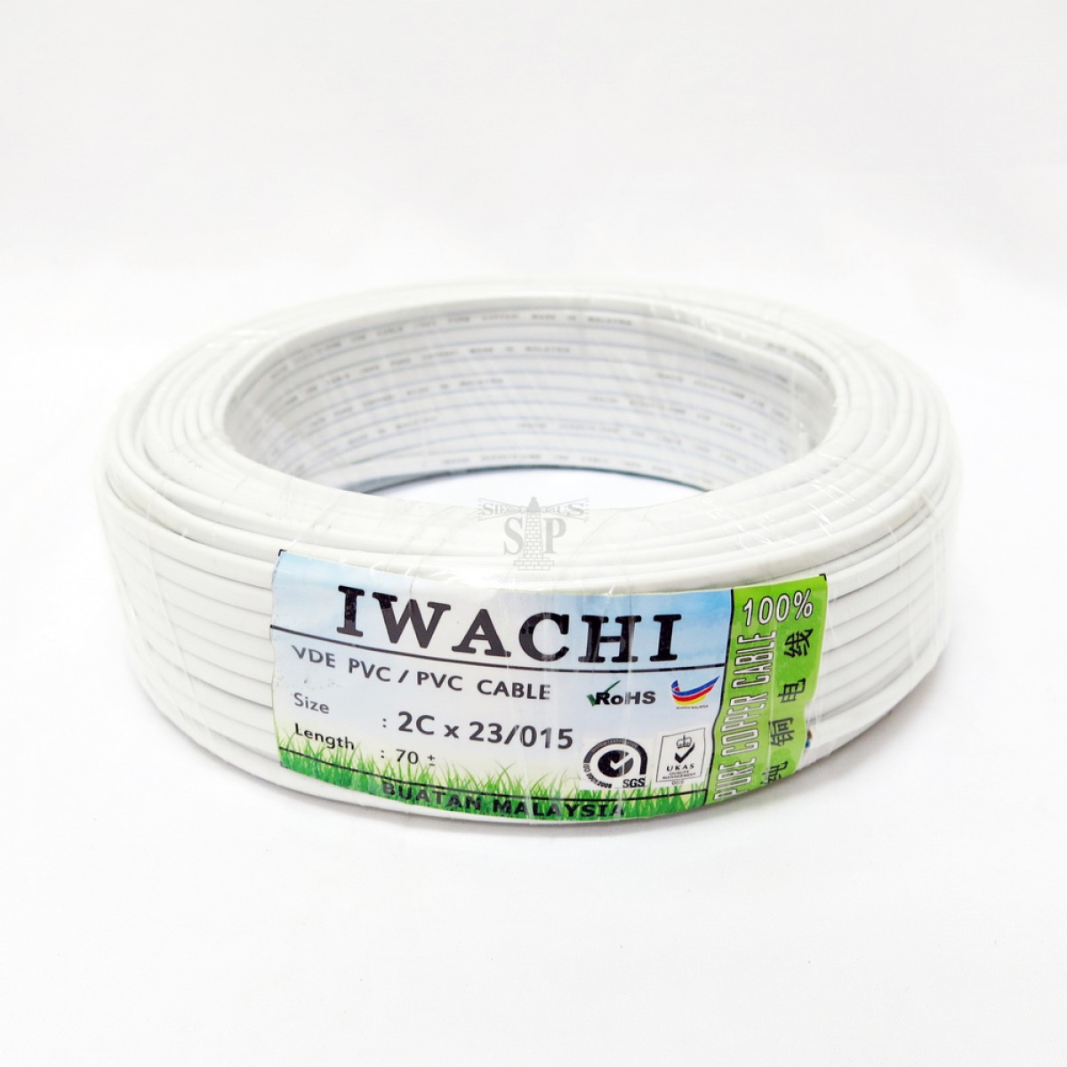 IWACHI 23/0.15 x 2 Core VDE PVC Insulated PVC Sheathed Copper Twin Flat ...