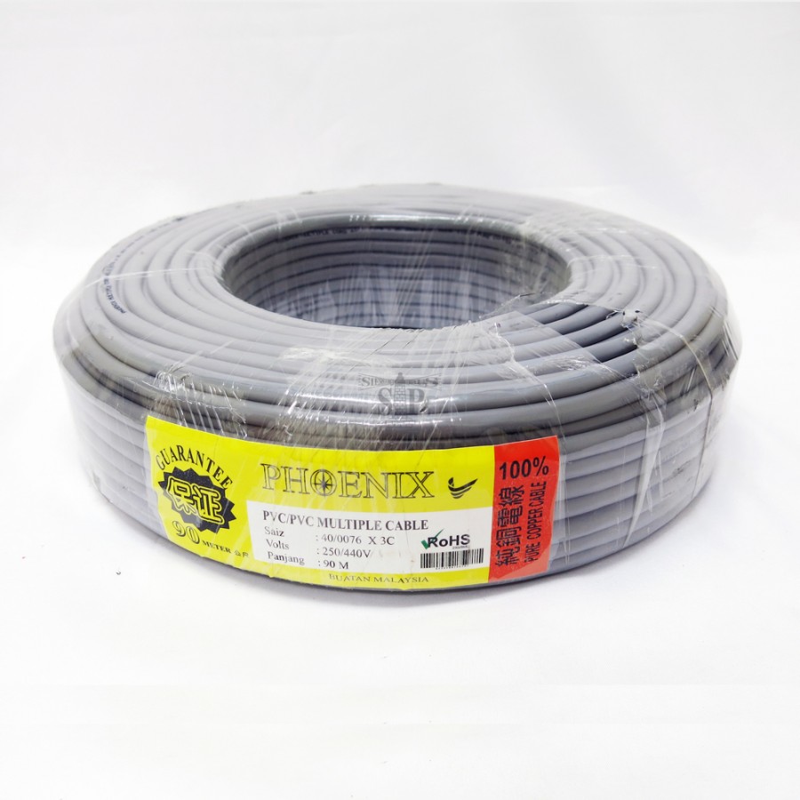 Phoenix 40/0076 x 3 Core PVC Insulated PVC Sheathed Copper Flexible ...