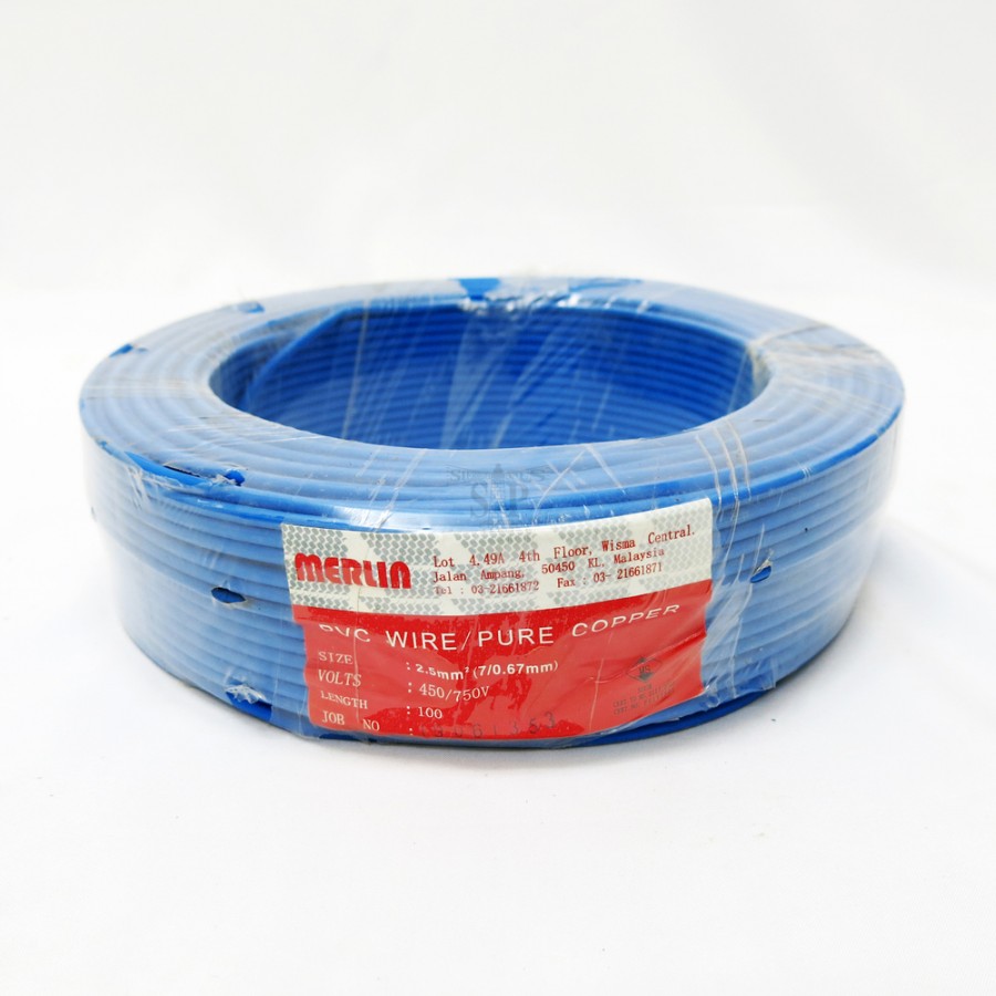 Merlin Pure Copper 2.5mm (7/0.67mm) PVC Insulated Non-Sheathed Wire ...