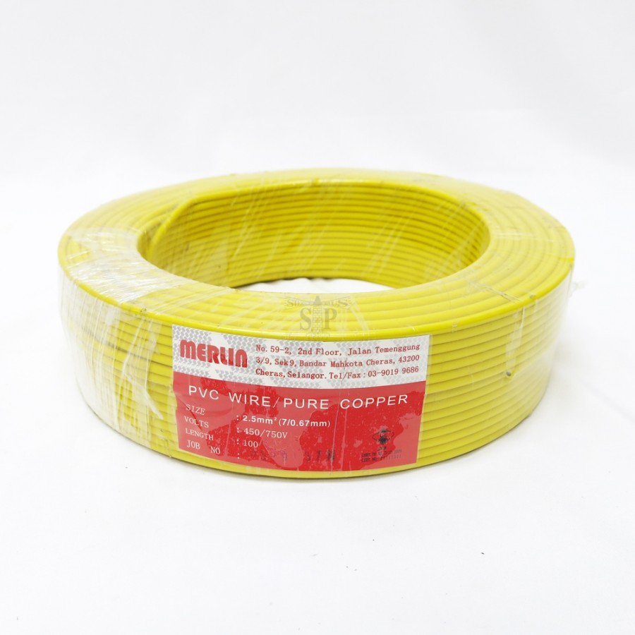 Merlin Pure Copper 2.5mm (7/0.67mm) PVC Insulated Non-Sheathed Wire ...
