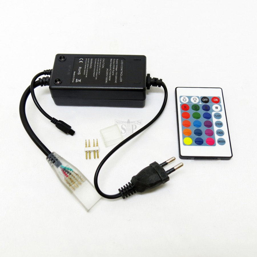 Weatherproof Power Cord c/w Remote Controller For 8mm*16mm RGB LED ...