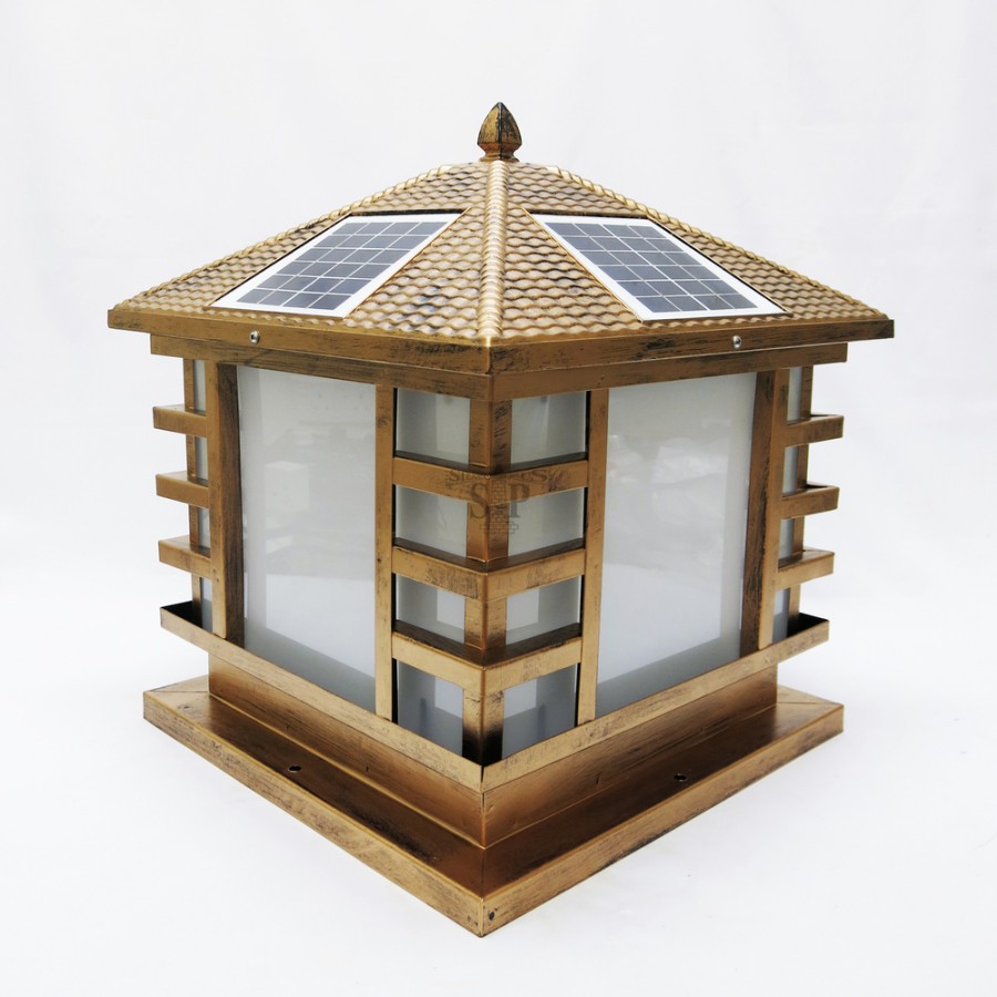 578 16-inch Modern E27 Solar LED Outdoor Gate Lamp Square For Pole ...