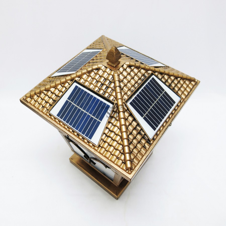 577 16-inch Modern E27 Solar LED Outdoor Gate Lamp Square For Pole ...