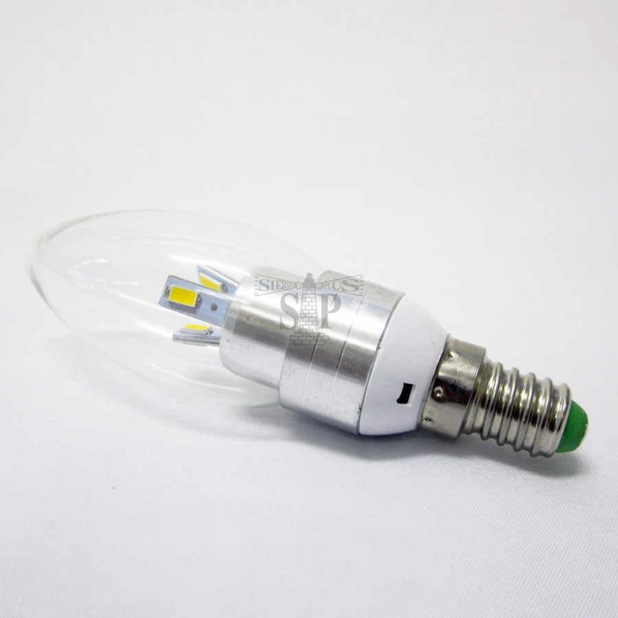 BTG 01 3W E14 SMD 5630 LED Candle/Bullet Bulb (Silver)