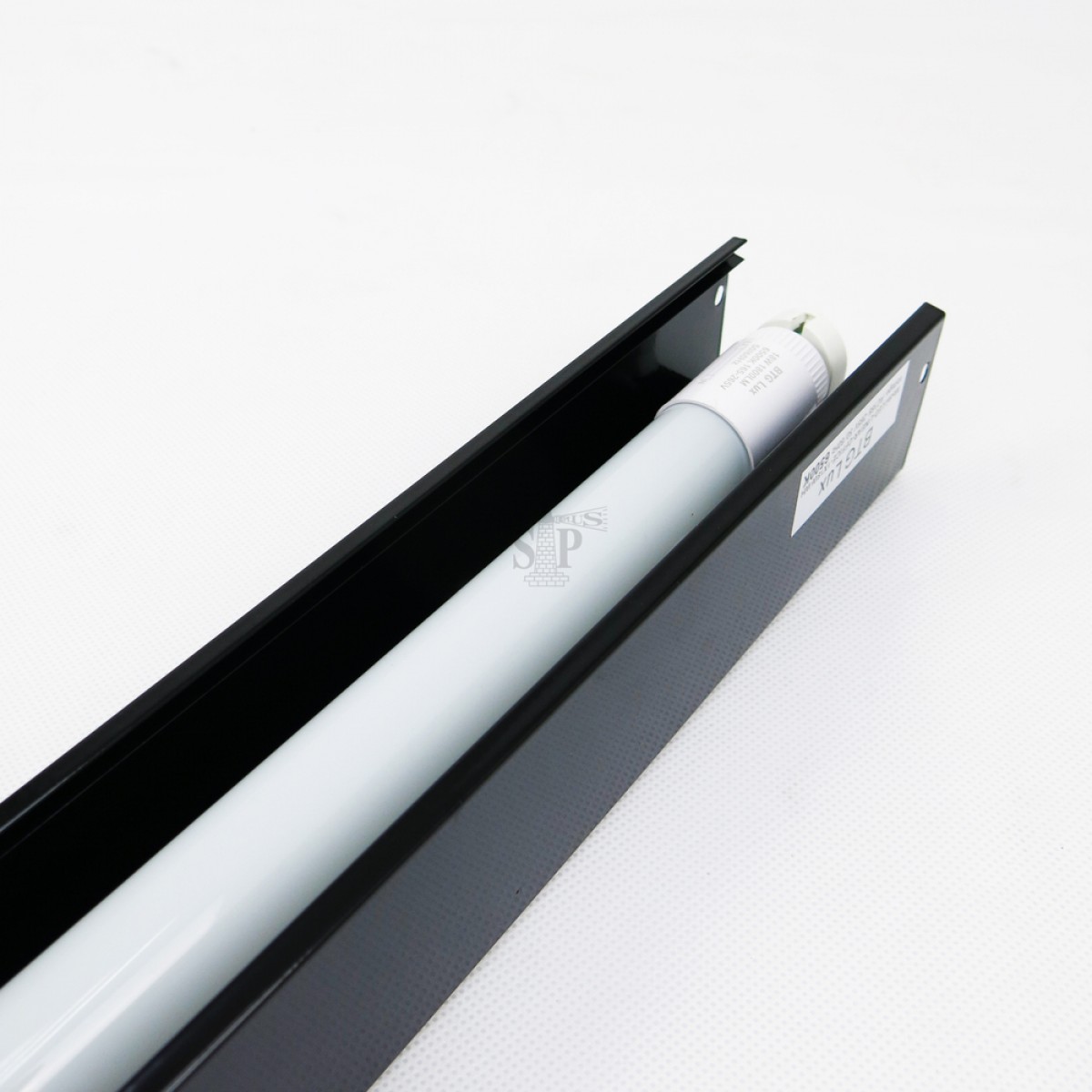 Btglux 4ft Led Single Circuit Linear Series Opal Diffuser Casing Black C W T8 Led Tube And