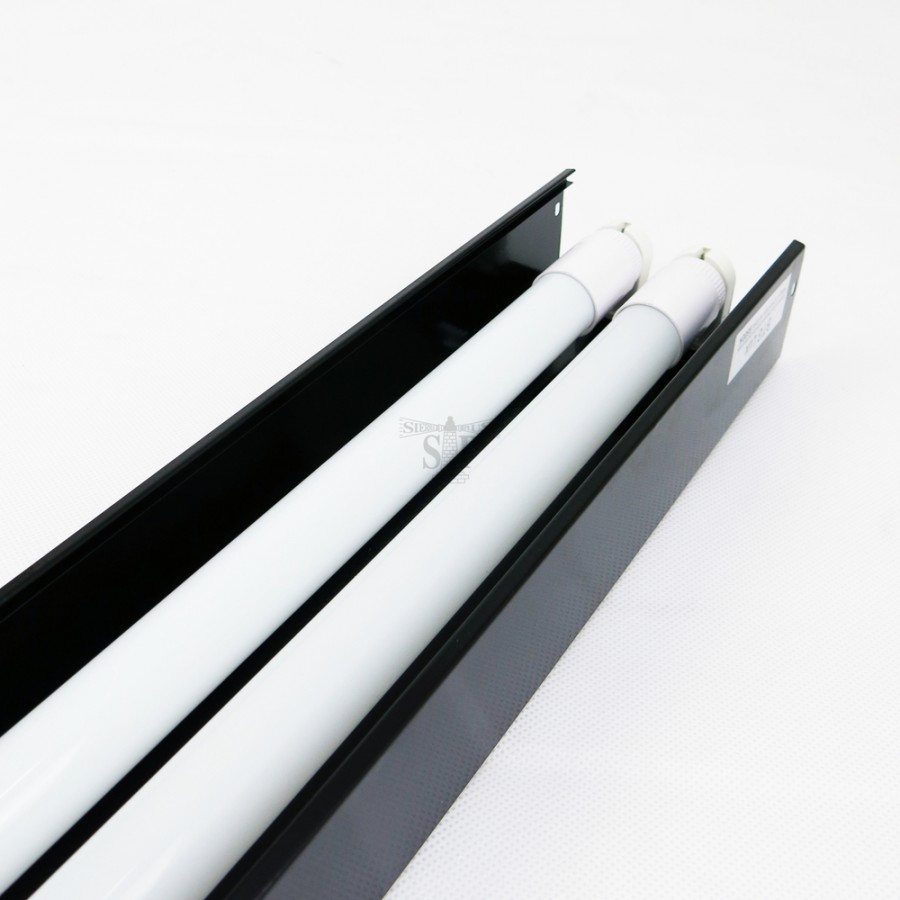 BTGLUX 4ft LED Double Circuit Linear-Series Opal Diffuser Casing (Black ...