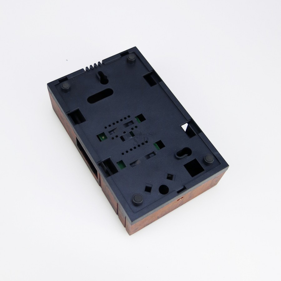 Hubelloh Mechanical Ding Dong Doorbell c/w Built-In Transformer (Dark Wood)