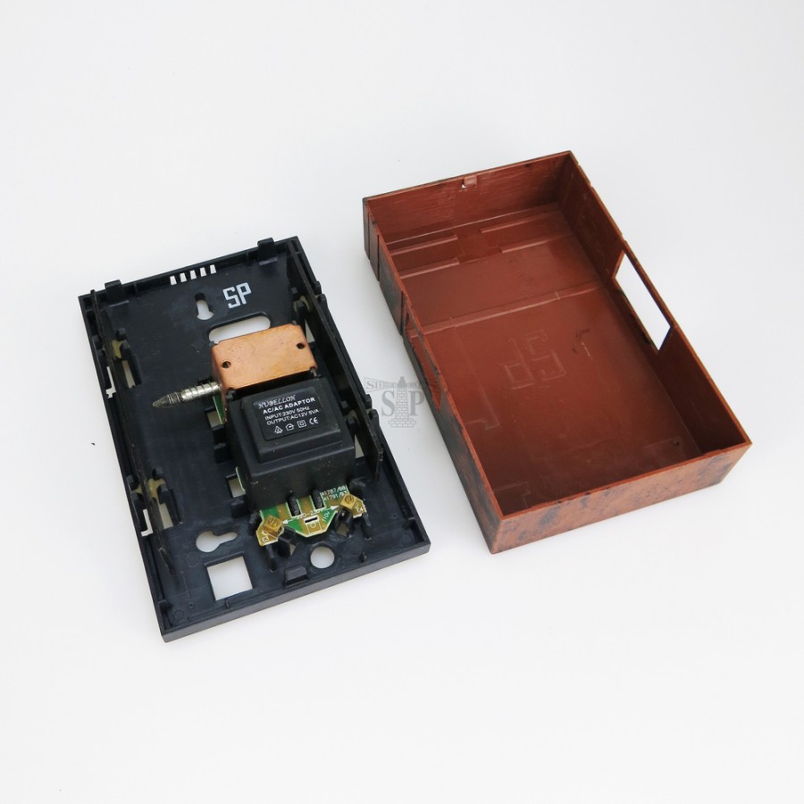 Hubelloh Mechanical Ding Dong Doorbell c/w Built-In Transformer (Dark Wood)