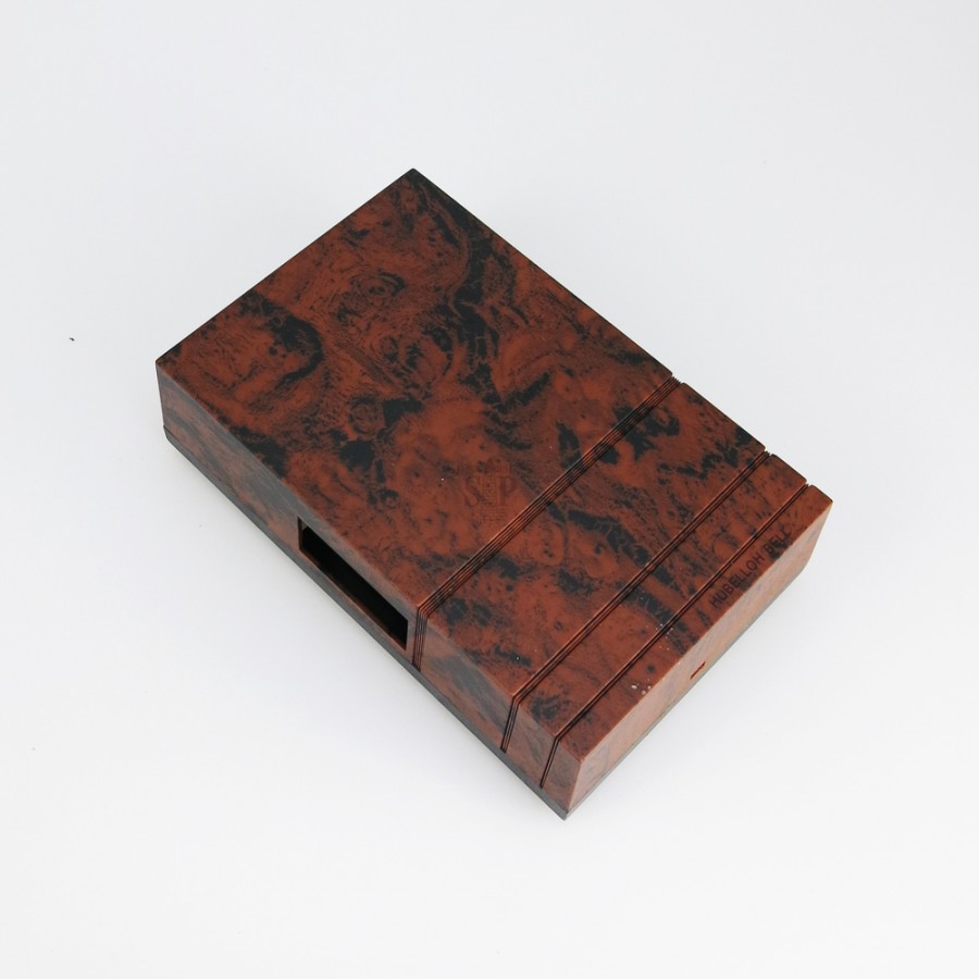 Hubelloh Mechanical Ding Dong Doorbell c/w Built-In Transformer (Dark Wood)