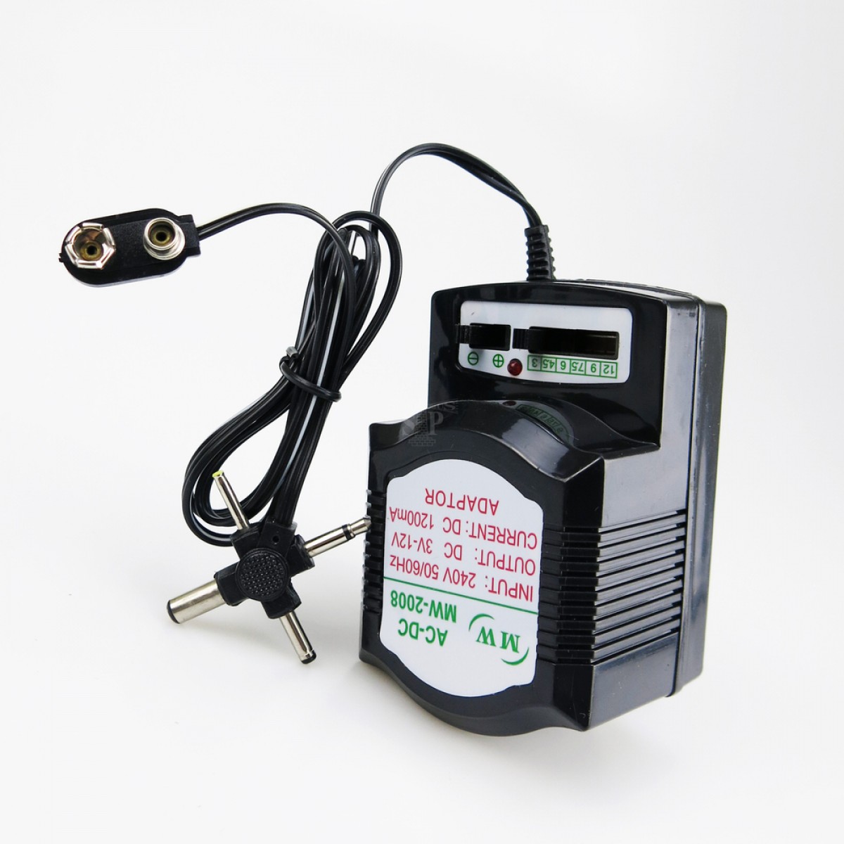 MW 2008 1200mA AC to DC Converter/Adaptor Plug (Black)