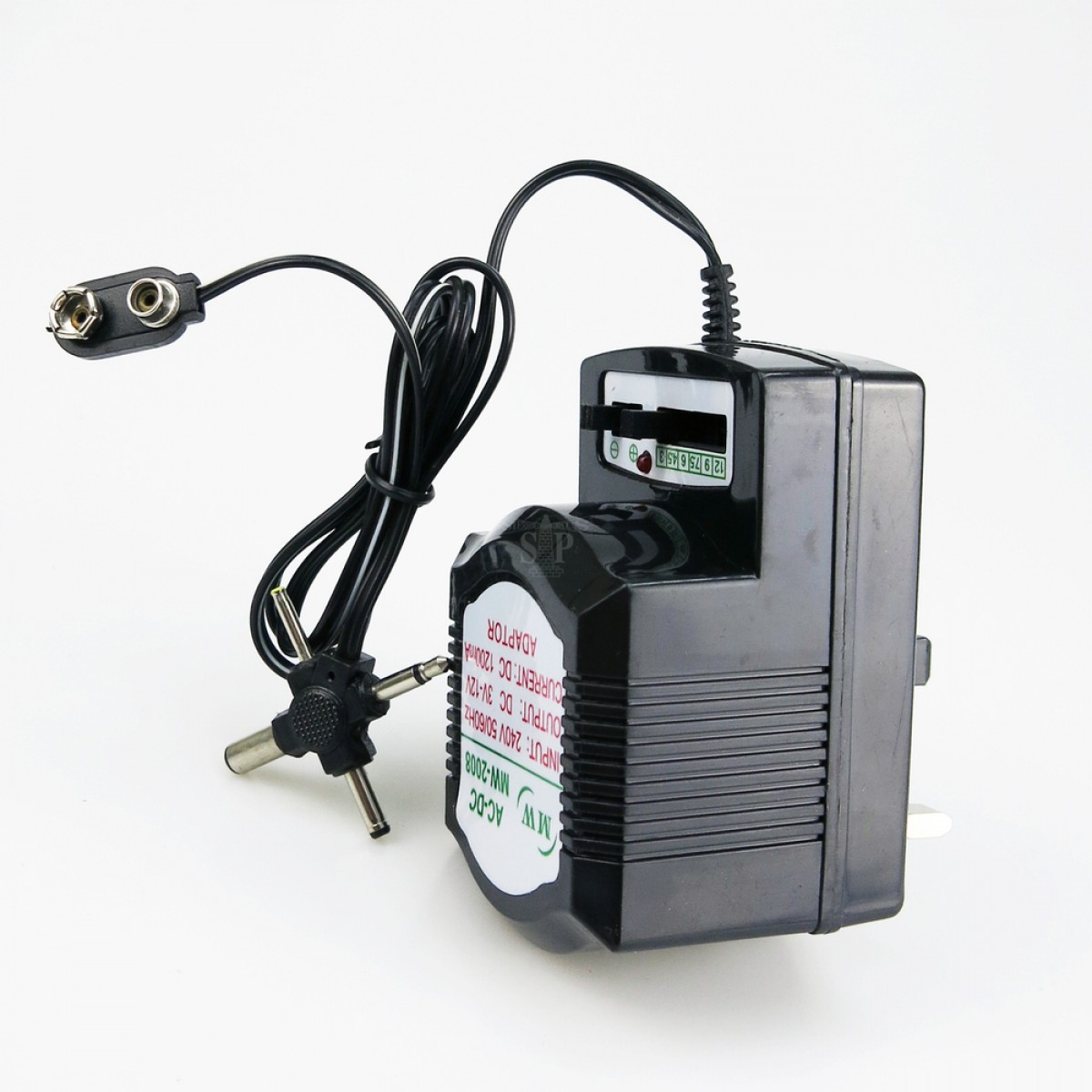 MW 2008 1200mA AC to DC Converter/Adaptor Plug (Black)