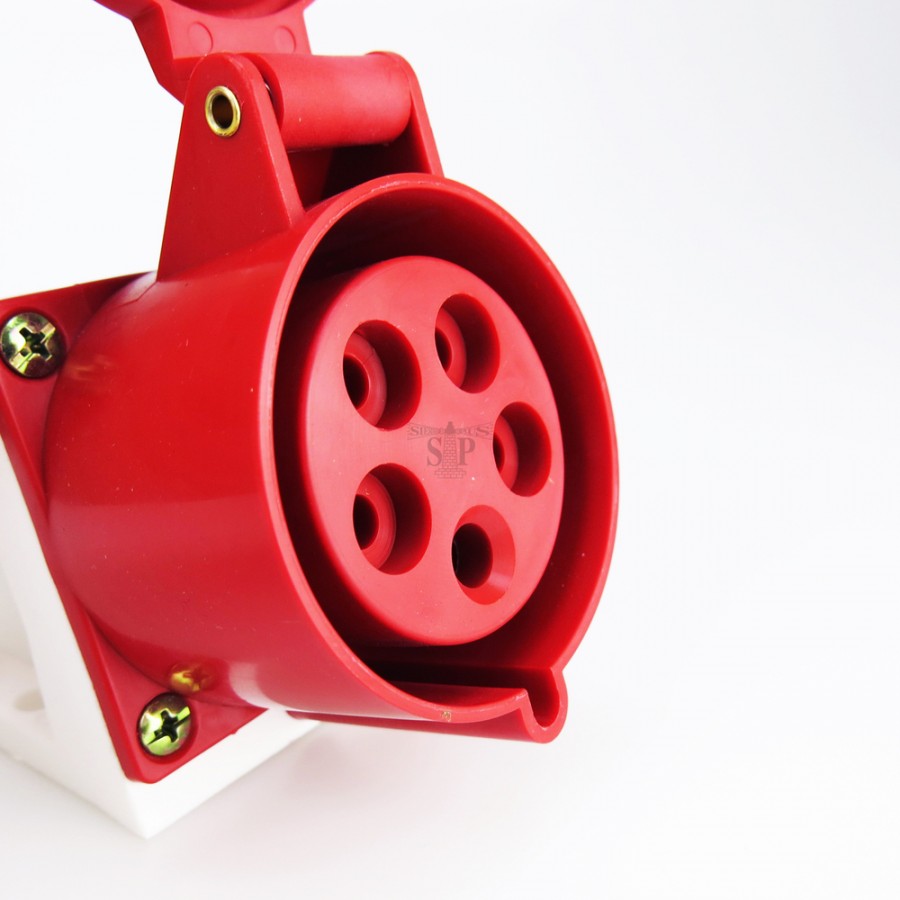 CPC 16A~32A 5P Industrial Wall Socket (Red)