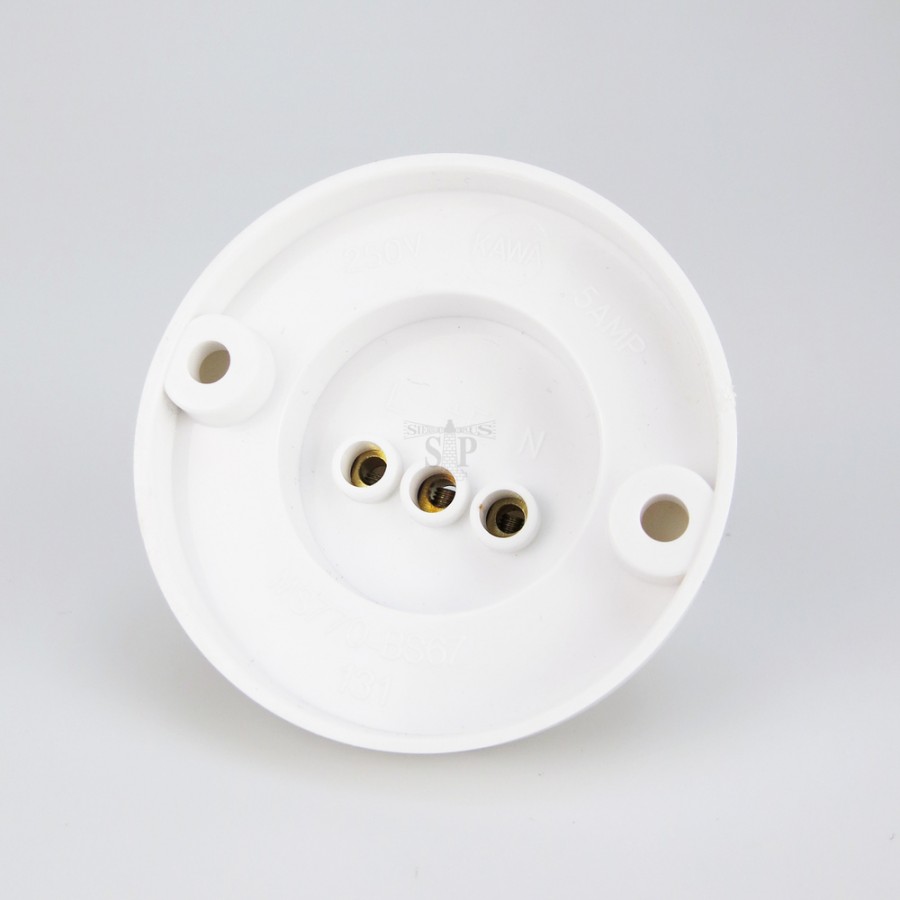 KAWA 5A CR3 Ceiling Rose/Ceiling Switch (White)