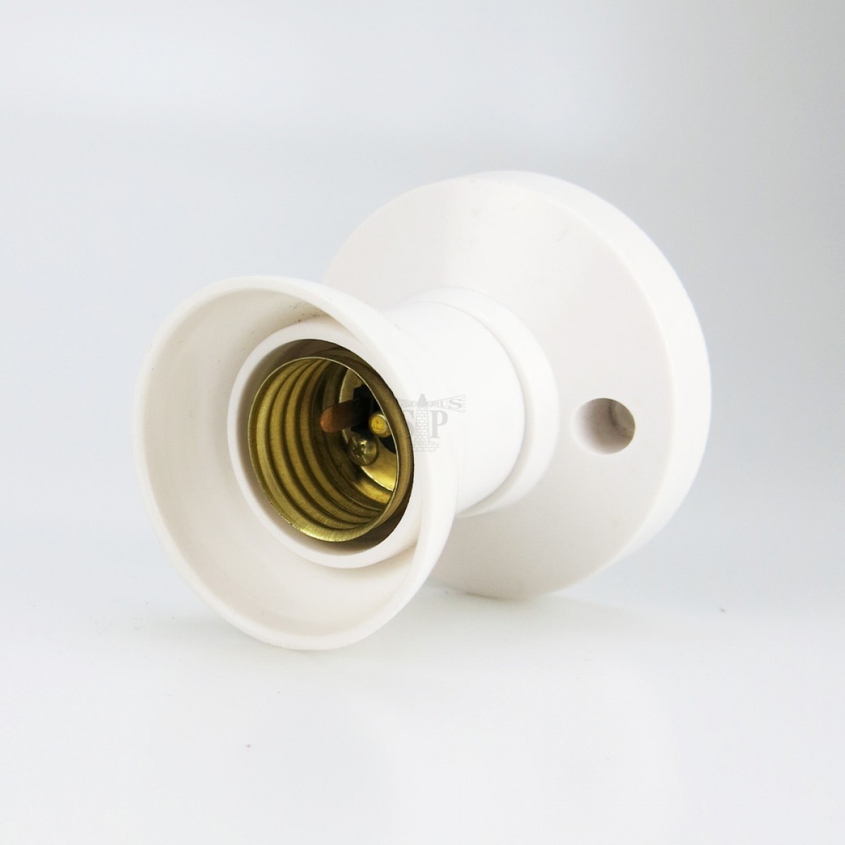 CK 8332 E27 Batten Lamp Holder / Socket Light Bulb Holder c/w Base (White)