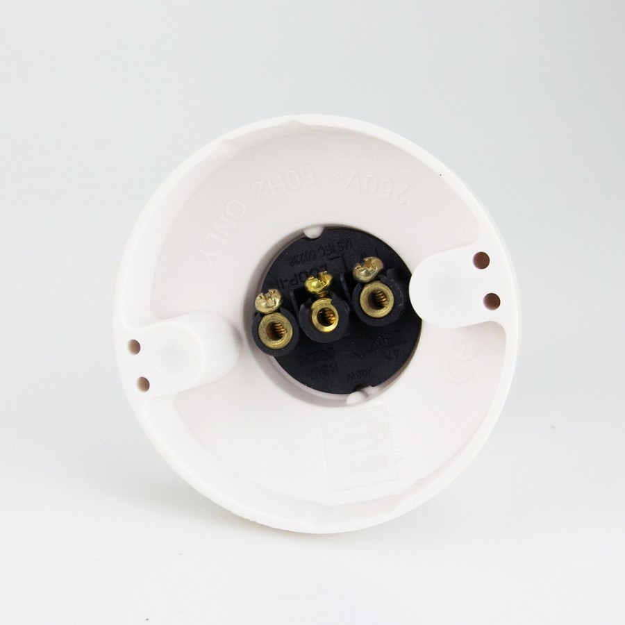 CK 8332 E27 Batten Lamp Holder / Socket Light Bulb Holder c/w Base (White)