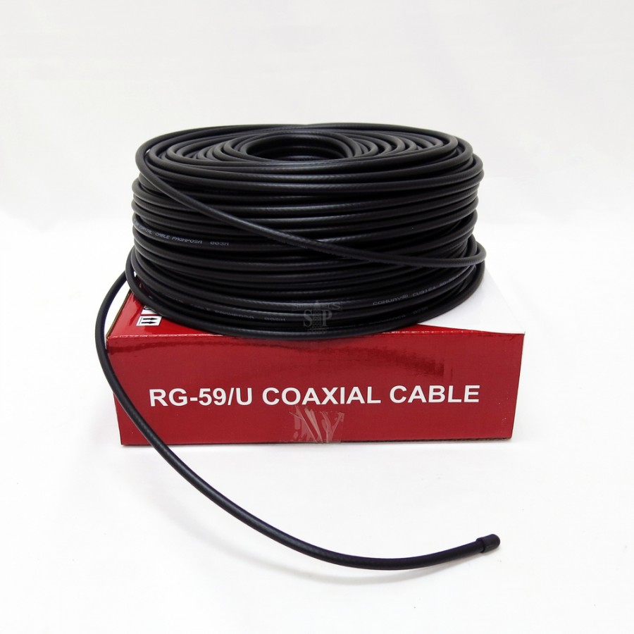 Comway RG-59/U Coaxial Cable [100M] (Black)