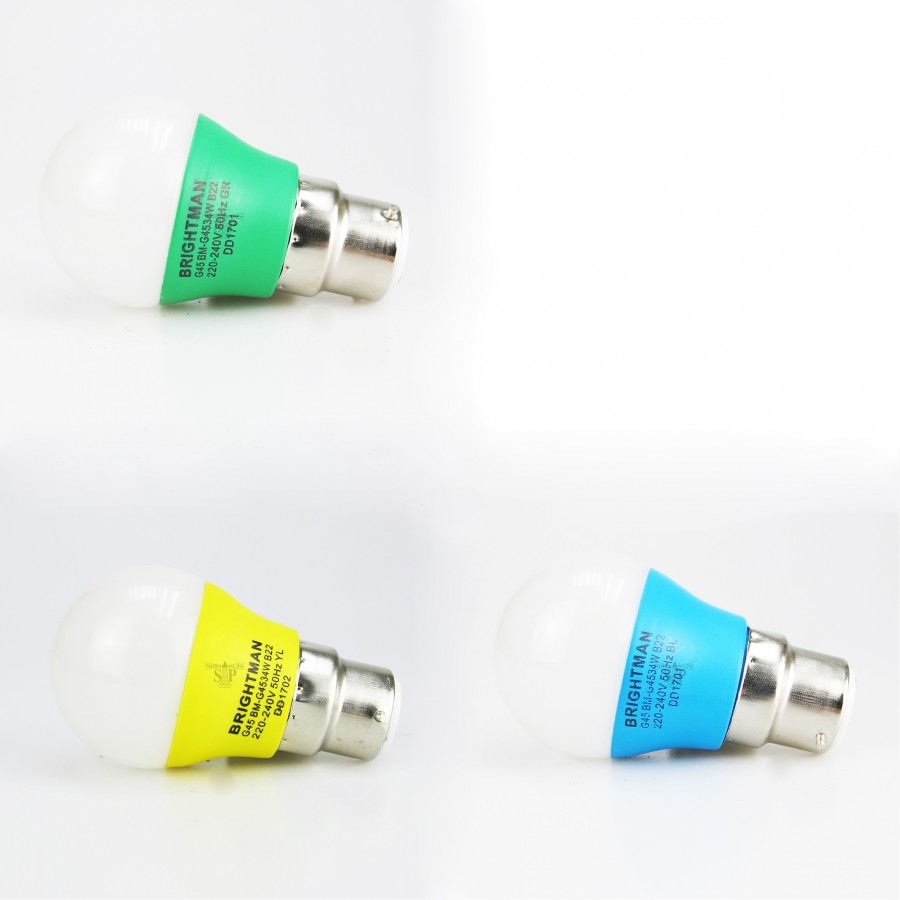 Brightman B22 3W G45 SMD LED Colour Ping Pong Bulb