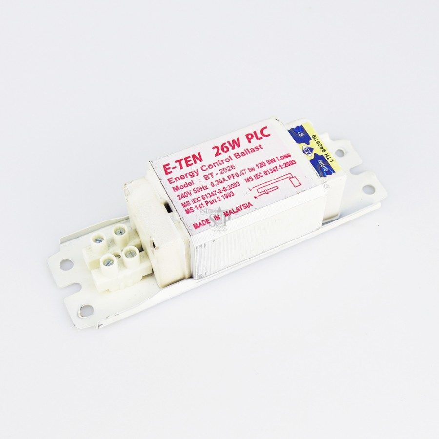 E-TEN PLC 26W Magnetic Choke / Ballast (White) For PLC Tube [SIRIM ...