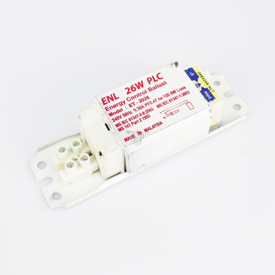ENL PLC 26W Magnetic Choke / Ballast (White) For PLC Tube [SIRIM Approval]