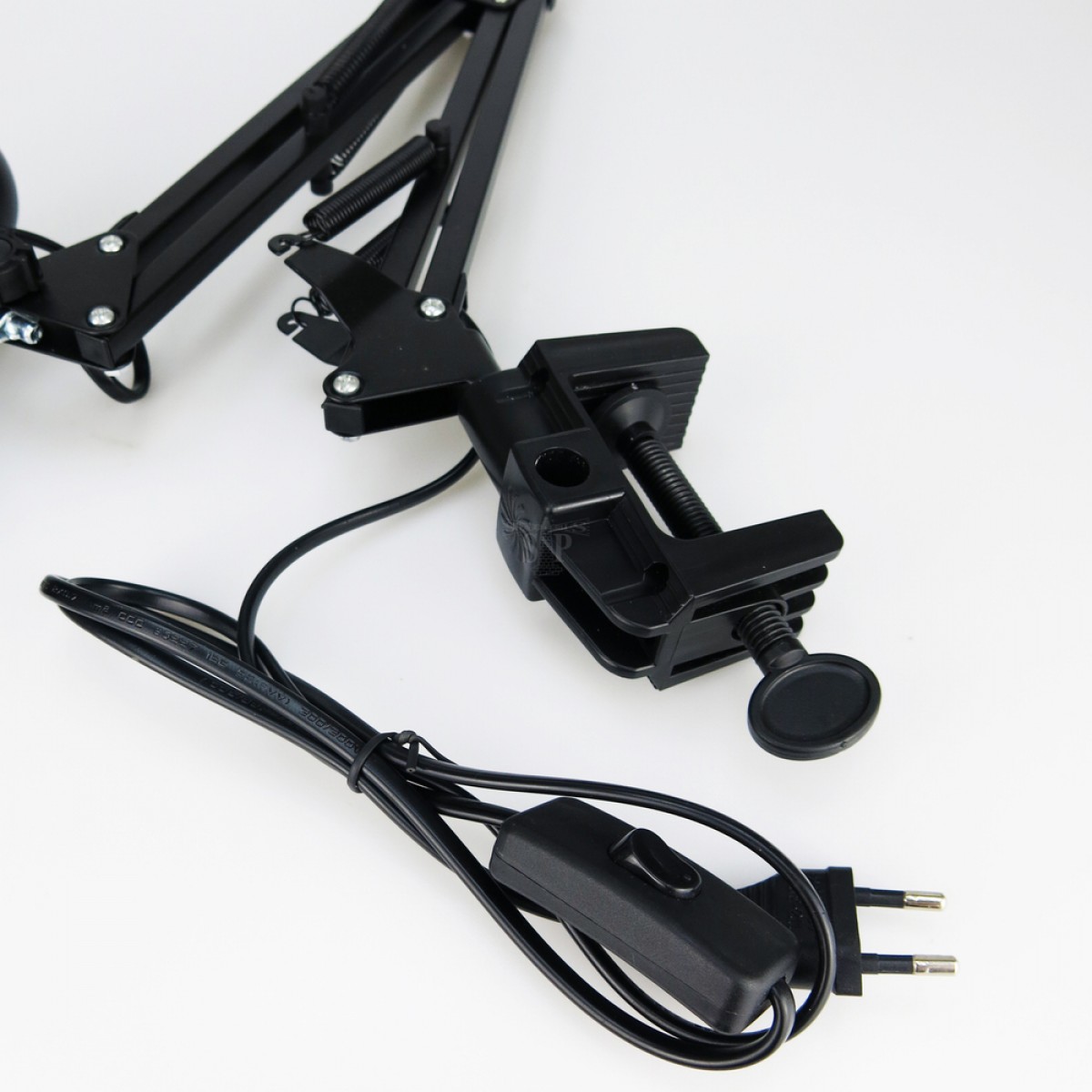 406 E27 Long Swing Arm Adjustable Desk Lamp (Black) c/w On/Off Switch ...