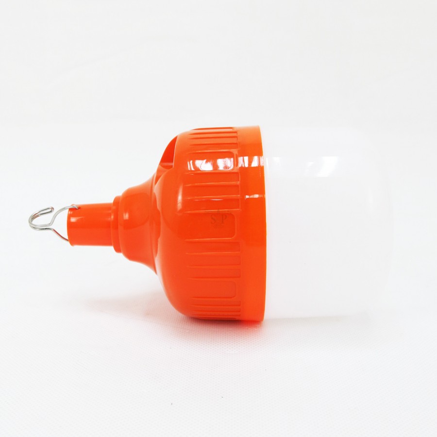 Orange 100W Rechargeable Emergency T120 LED Lamp Bulb c/w Hook and USB ...
