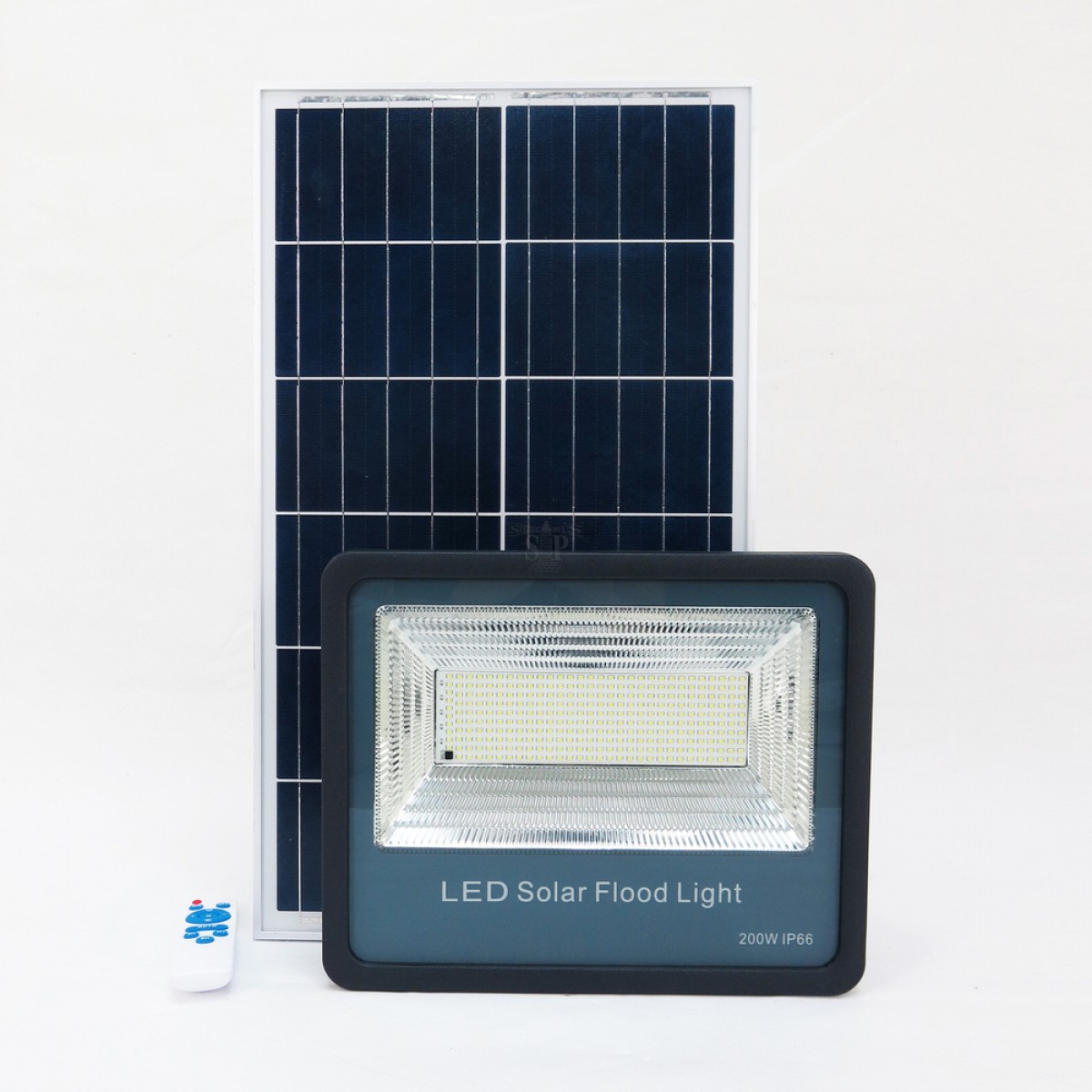 E-TEN ET-7200 200W SMD Solar LED Flood Light (Dark Grey) c/w Solar Panel