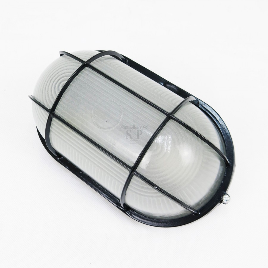 127L E27 Bulkhead/Weatherproof Fitting Oval (Black)
