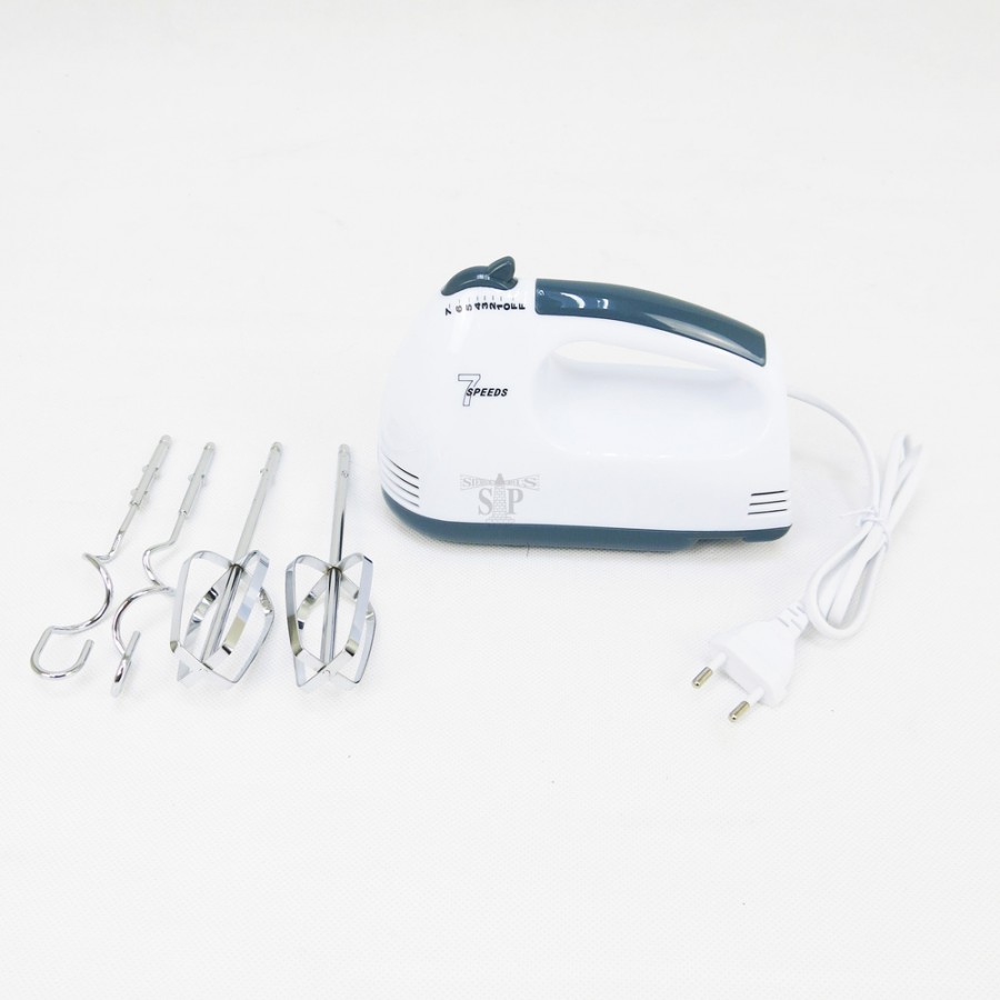 GOLD LUX 150W Electric Egg Whisk Hand Mixer (White) c/w Stainless Steel ...