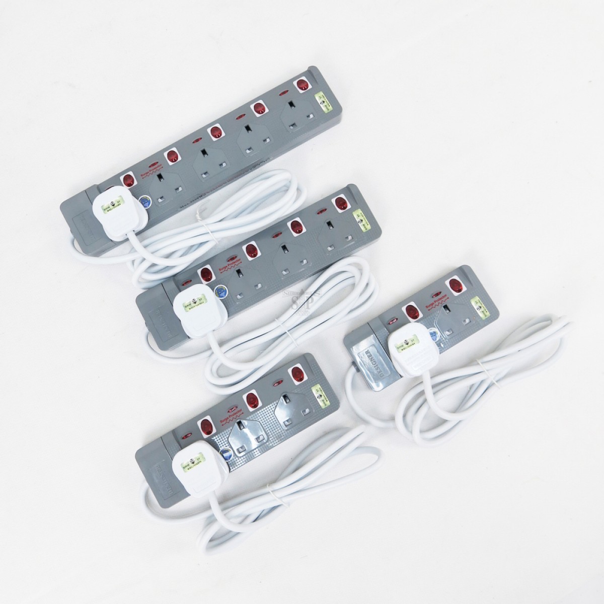 Designer 13A 2 Gang To 5 Gang 2 Meters Power Extension Trailing Socket ...