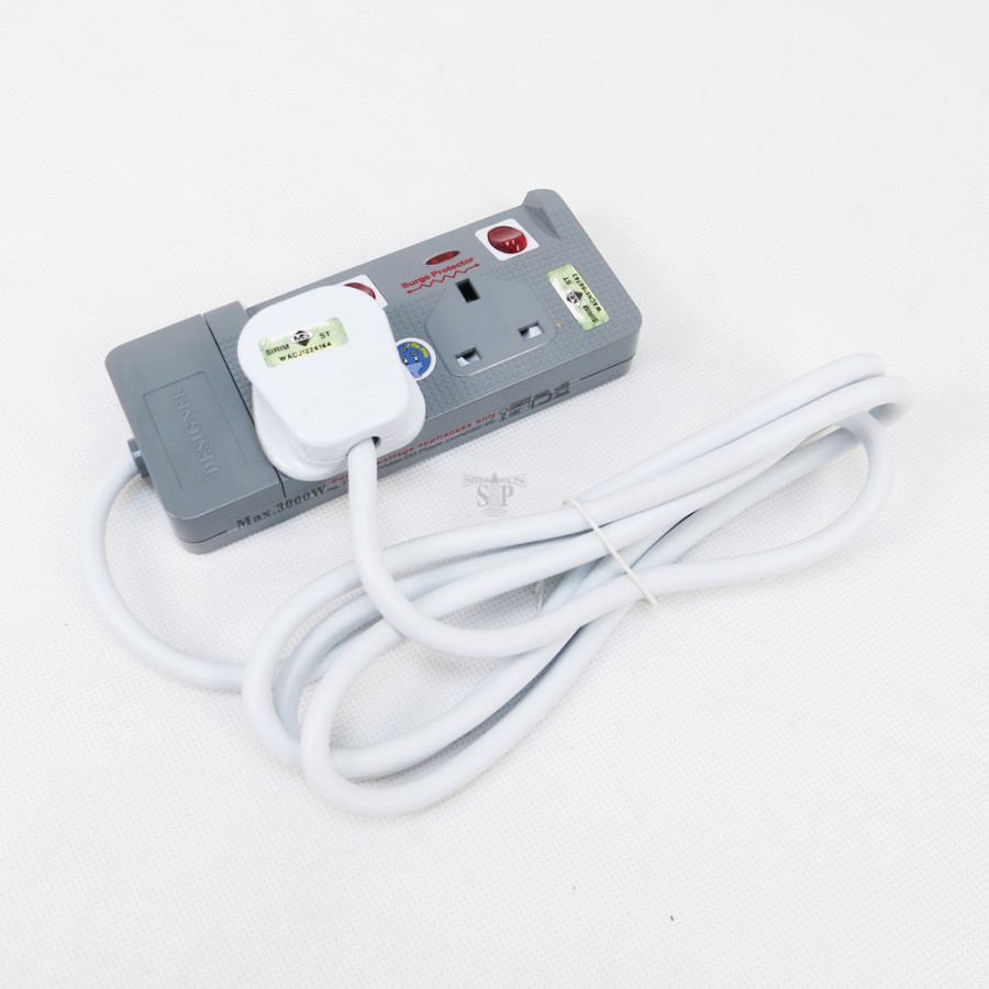Designer 13a 2 Gang To 5 Gang 2 Meters Power Extension Trailing Socket