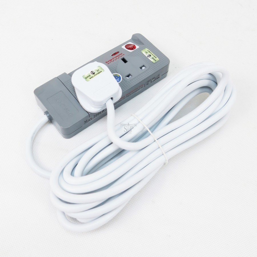 Designer 13a 2 Gang To 5 Gang 5 Meters Power Extension Trailing Socket
