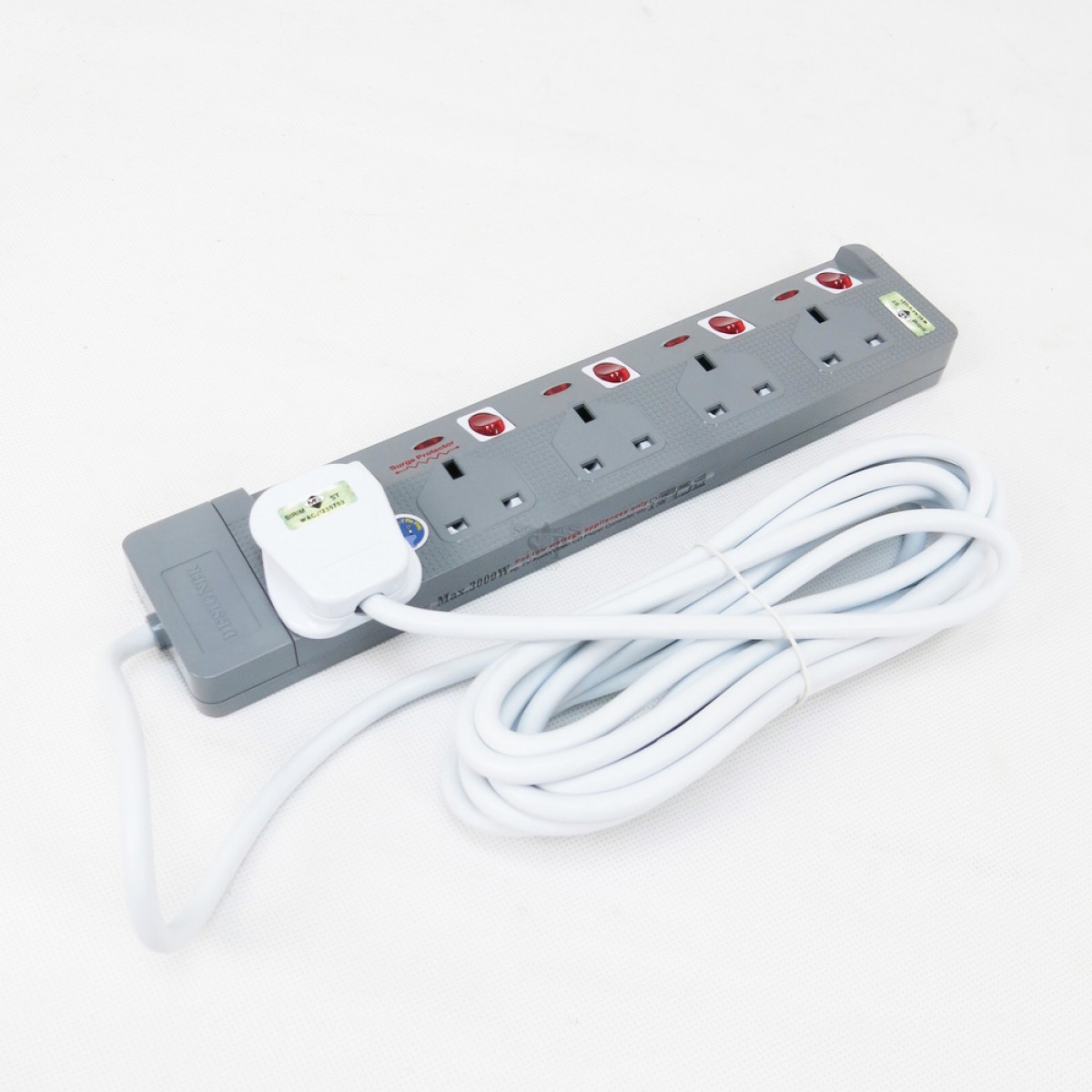 Designer 13A 2 Gang To 5 Gang 5 Meters Power Extension Trailing Socket ...