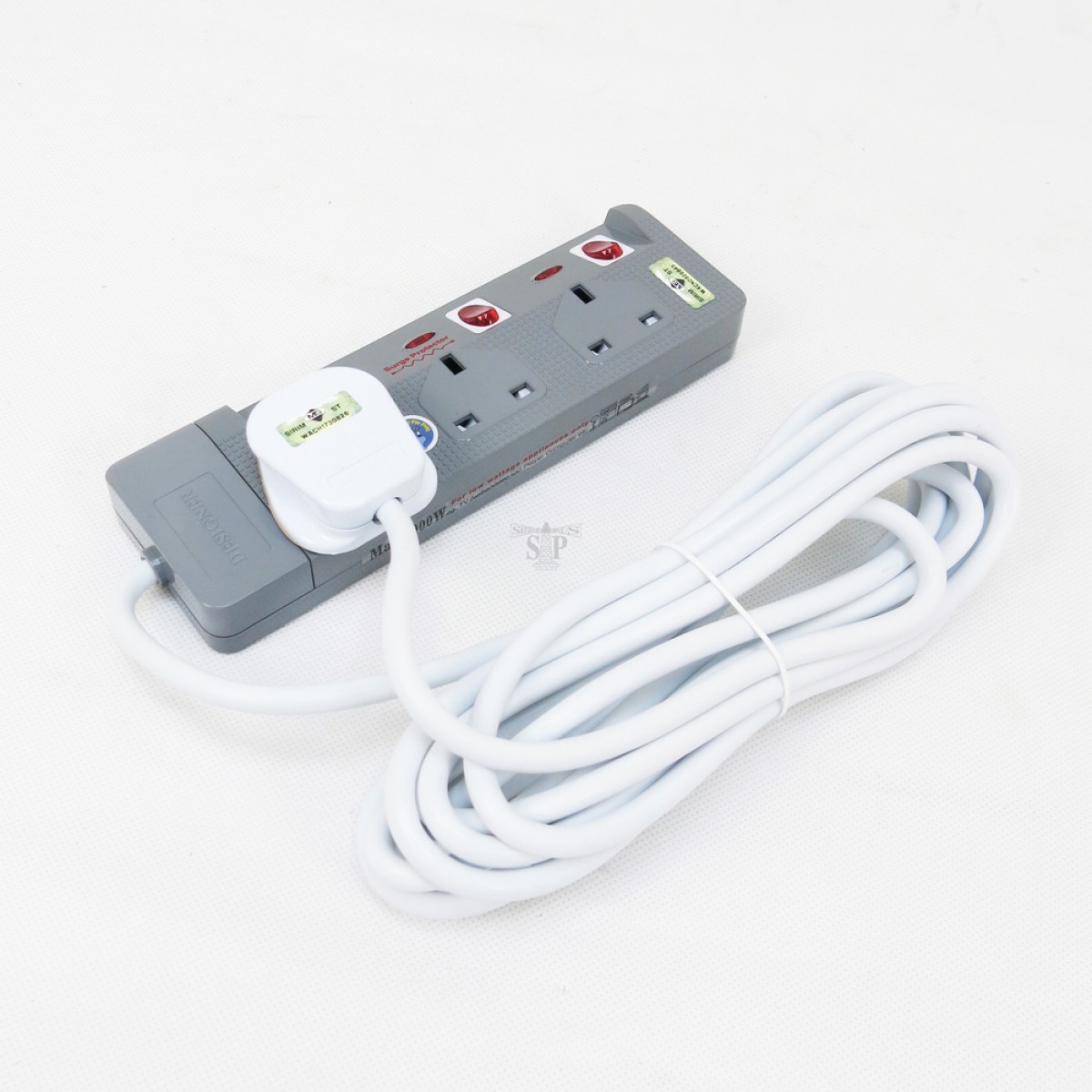 Designer 13A 2 Gang To 5 Gang 5 Meters Power Extension Trailing Socket ...