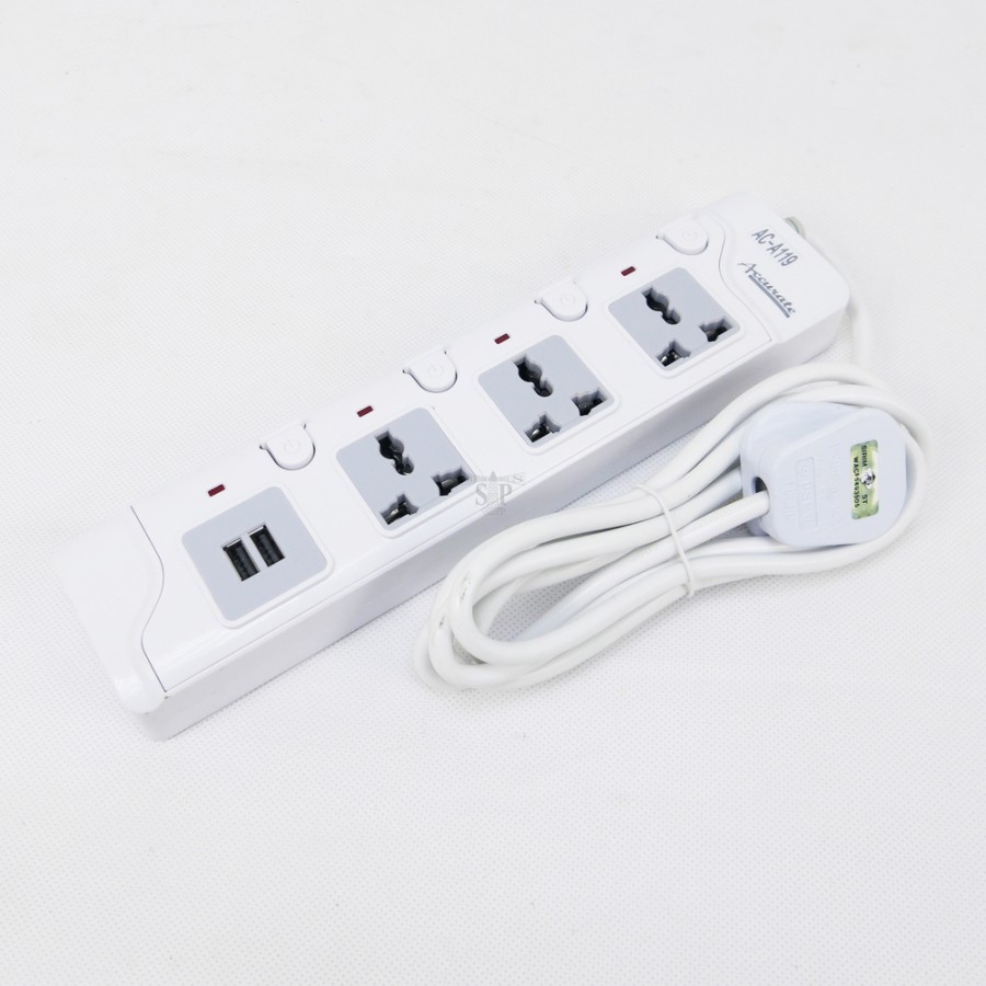 Accurate 2 Gang to 3 Gang 2 Meters Universal Power Extension Trailing ...