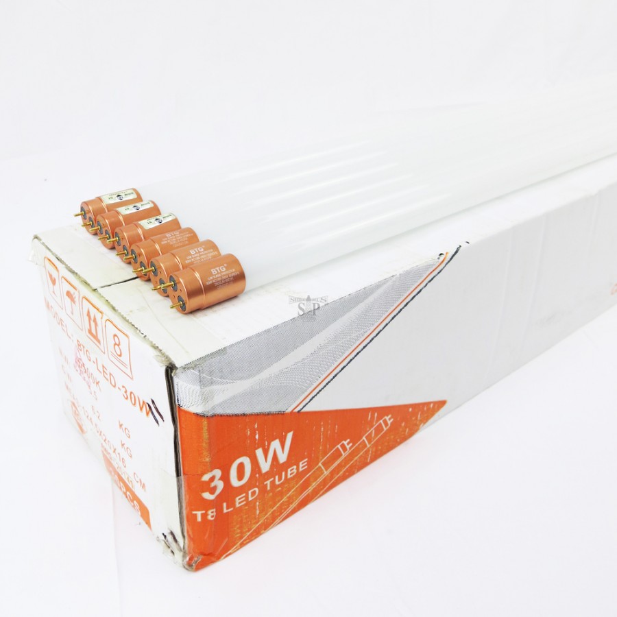 BTG 4ft G13 30W T8 LED Glass Double Input Tube [Extra Bright] [SIRIM Approval] - Daylight