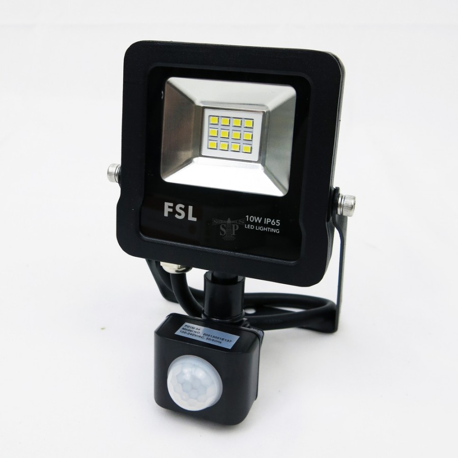 FSL FCS068A1 10W SMD LED Flood Light (Black) c/w PIR Motion Sensor
